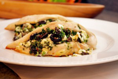 Healthy Greek Stuffed Chicken Dinner Recipe