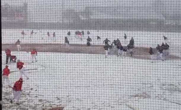 Baseball Game Turns Snowball Fight Video