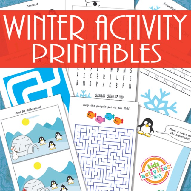 Fun (& Free) Activity Sheets for Kids Perfect for Winter