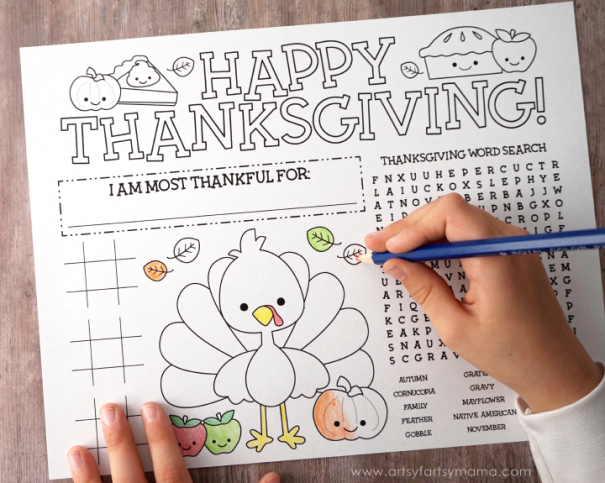 Free Thanksgiving Coloring Pages and Puzzles for Kids