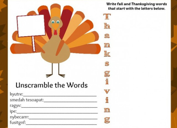 Free Thanksgiving Coloring Pages and Puzzles for Kids
