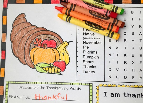 Free Thanksgiving Coloring Pages and Puzzles for Kids