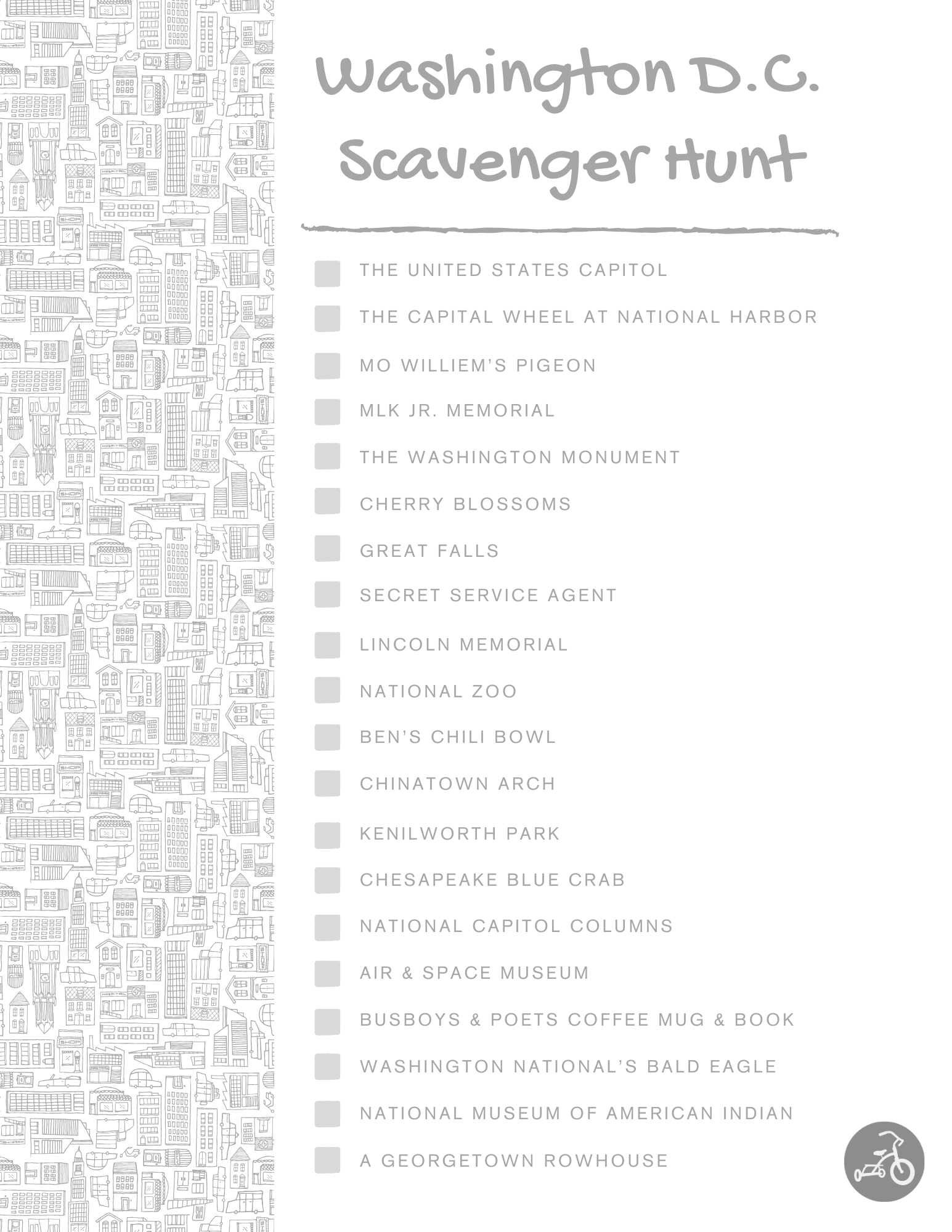 Washington, DC Area Scavenger Hunt for Kids | 2020