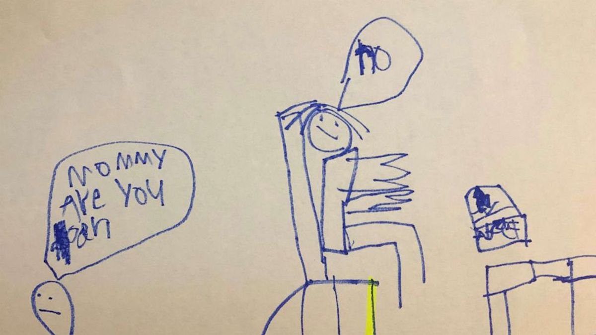 7-Year-Old's Drawing Illustrates the Struggle WFH Parents Face